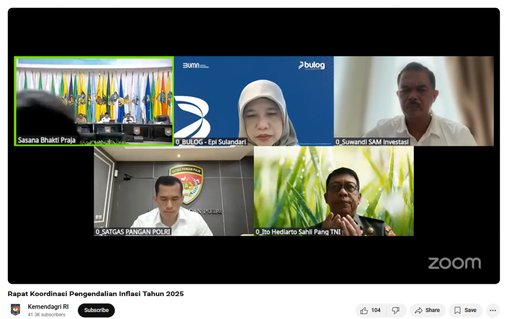KOLABORASI PUSAT DAN DAERAH, BAPPEDALITBANG BANJAR IKUTI RAKOR PENGENDALIAN INFLASI DAN ...